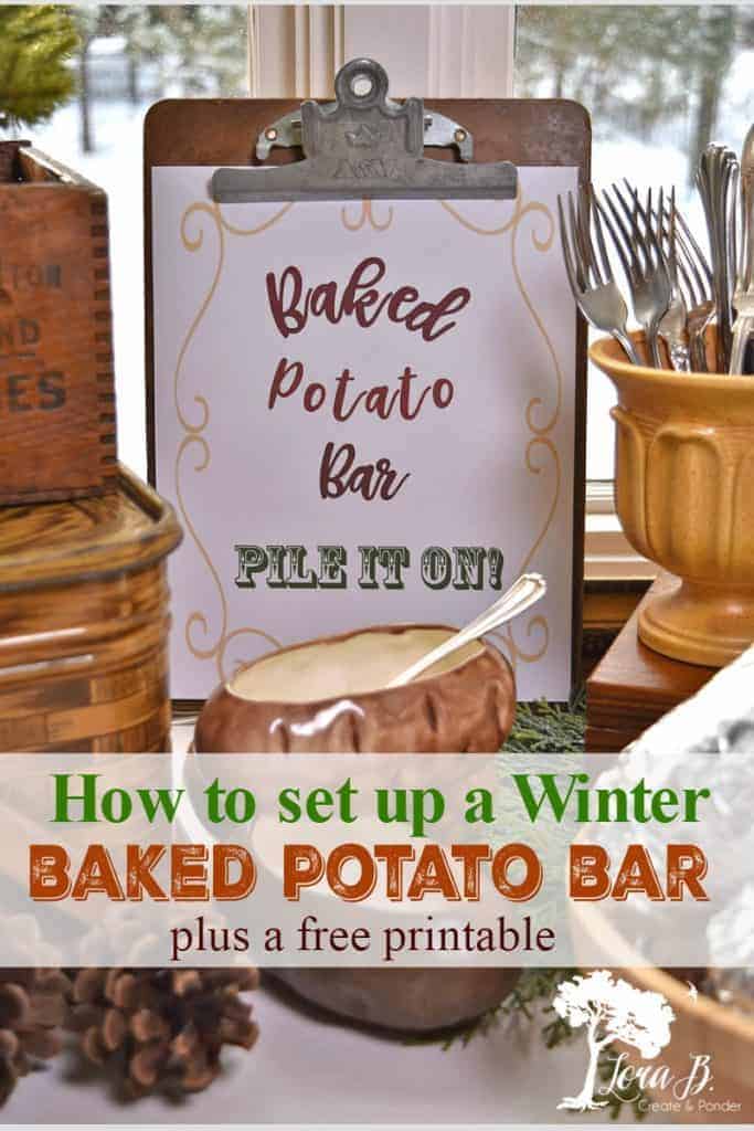 Winter Baked Potato Bar with Free Printable - Lora Bloomquist~Create ...