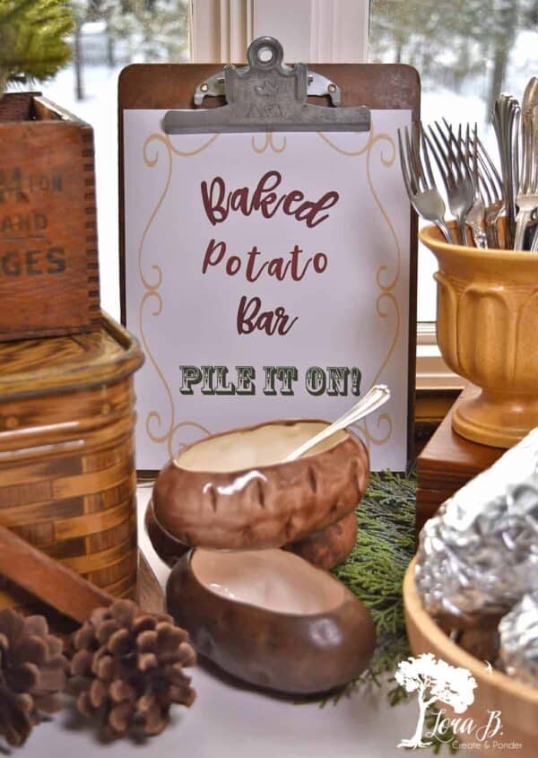 Winter Baked Potato Bar with Free Printable - Lora Bloomquist~Create ...