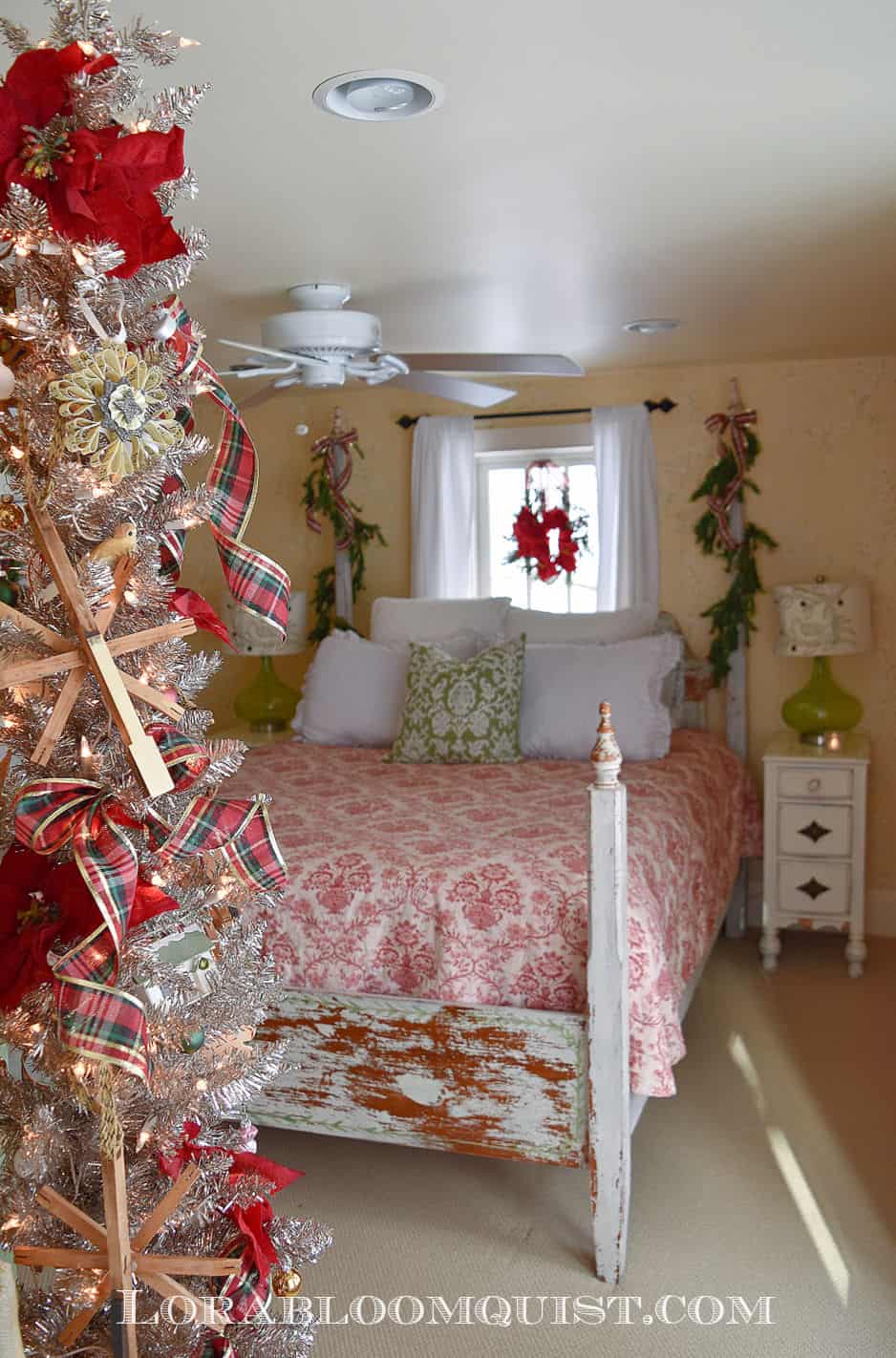 Christmas Decorated Bedroom with Traditional Style - Lora Bloomquist~Create & Ponder