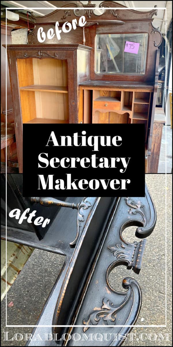 Beautiful Antique Secretary Makeover - Lora Bloomquist~Create & Ponder