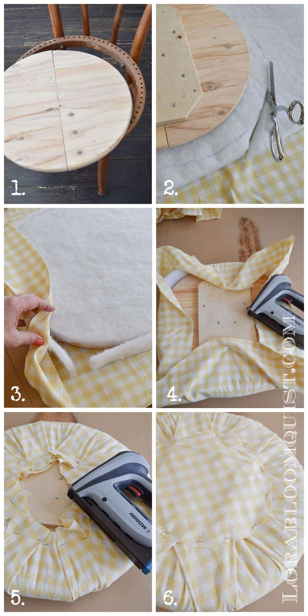 DIY Chair Seat with Scallop Edge - Lora Bloomquist~Create & Ponder