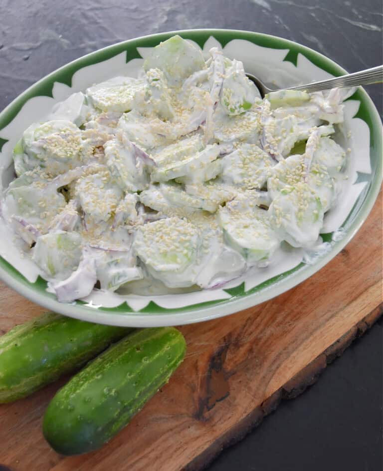 Simple & Creamy Sliced Cucumbers - Lora Bloomquist~Create & Ponder
