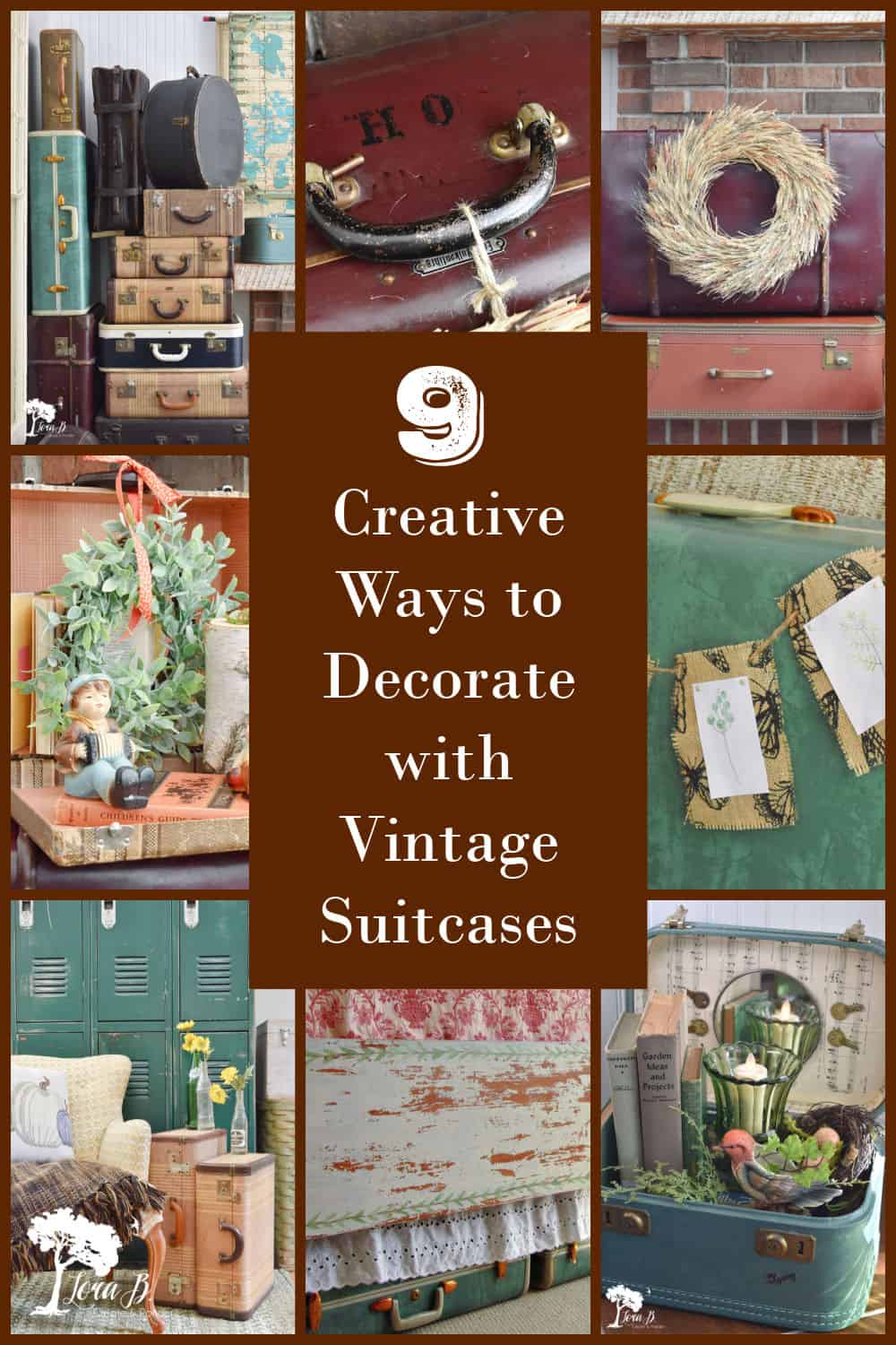9 Fun Ways to Decorate with Vintage Suitcases - Lora Bloomquist~Create ...