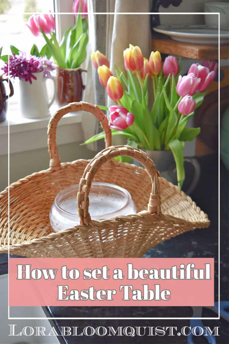 Vintage Cottage Inspired Easter Table - Lora Bloomquist~Create & Ponder