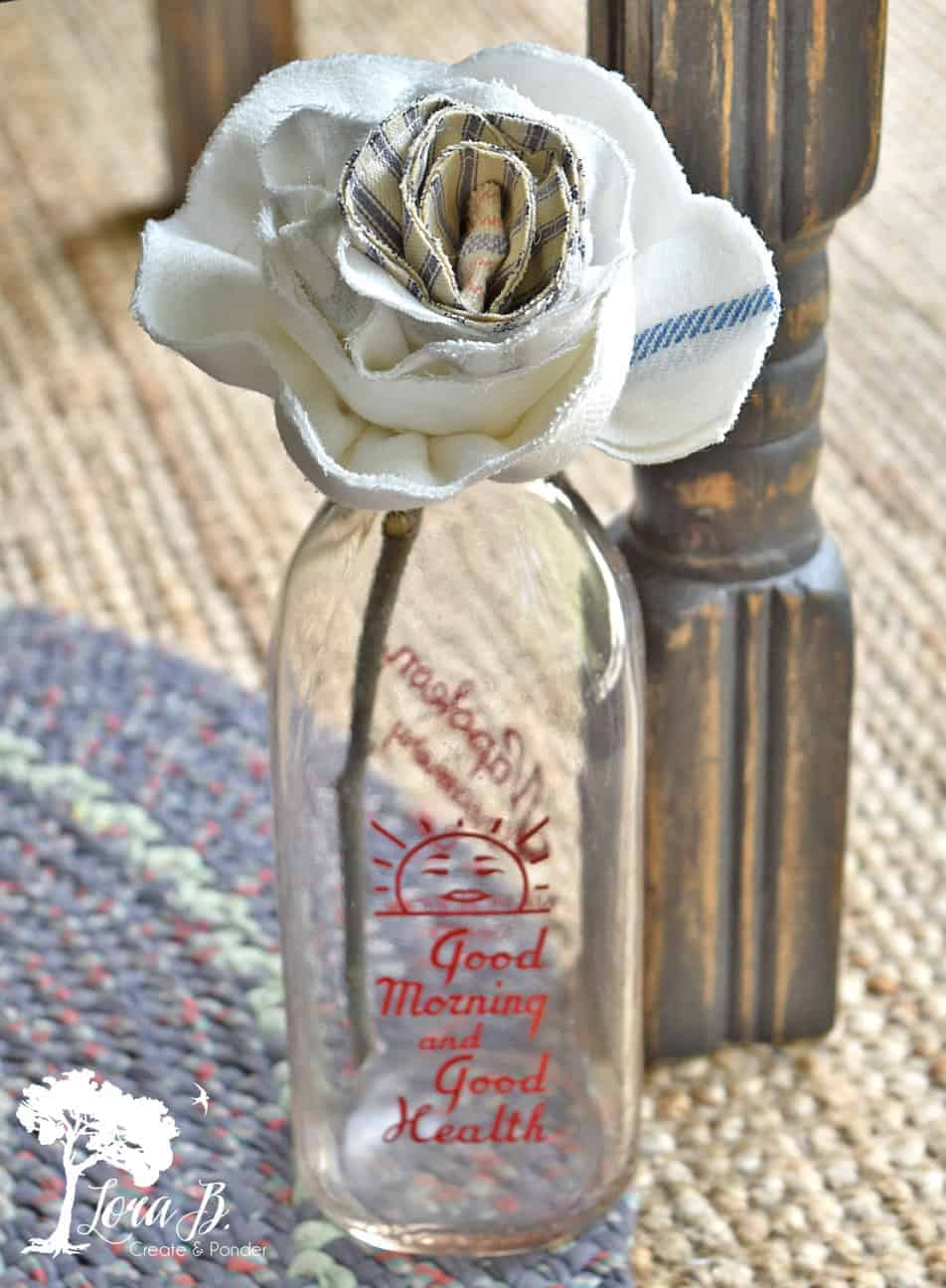 DIY Fabric Roses, Vintage Farmhouse Style - Lora Bloomquist~Create & Ponder