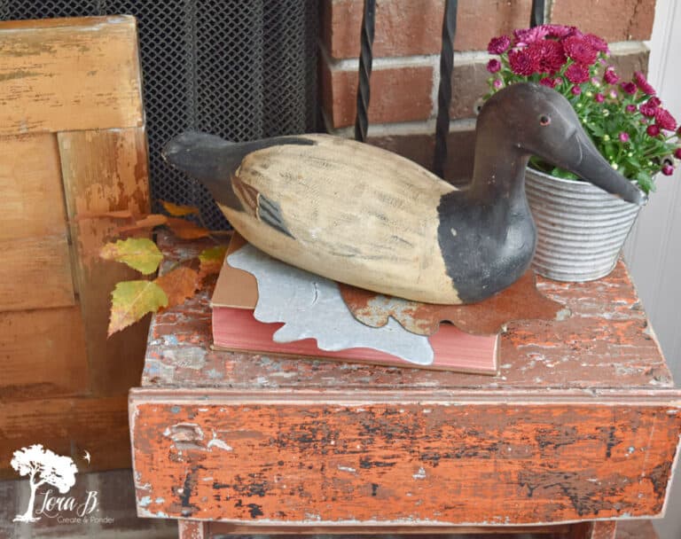 Decorating the Fall Mantel with a Vintage Door - Lora Bloomquist~Create ...