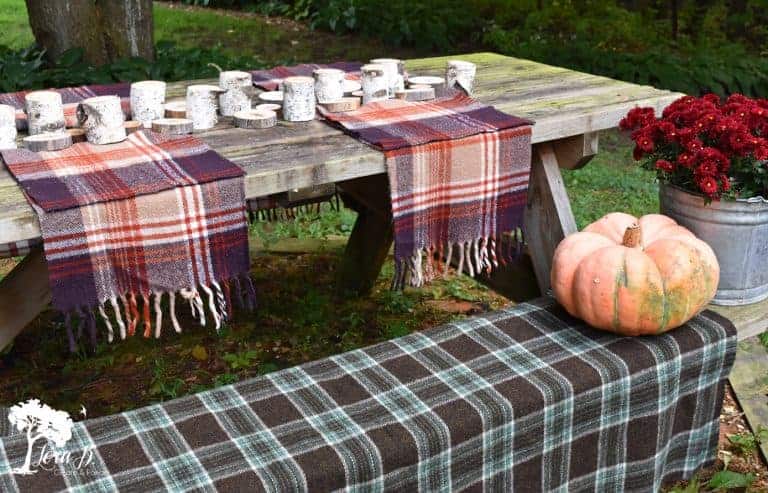 Rustic Vintage Fall Picnic Table - Lora Bloomquist~Create & Ponder