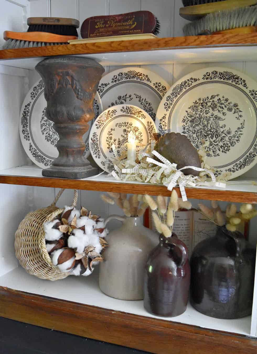 Cozy Fall Bookshelf Decor with Rustic Neutrals - Lora Bloomquist~Create ...
