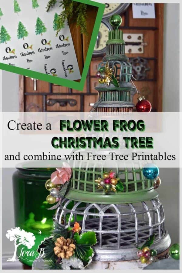 Vintage Flower Frog Christmas Tree - Lora Bloomquist~Create & Ponder