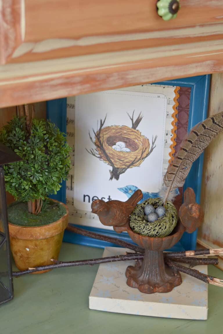 Decorating the Spring Hutch (with vintage & birds) - Lora Bloomquist ...