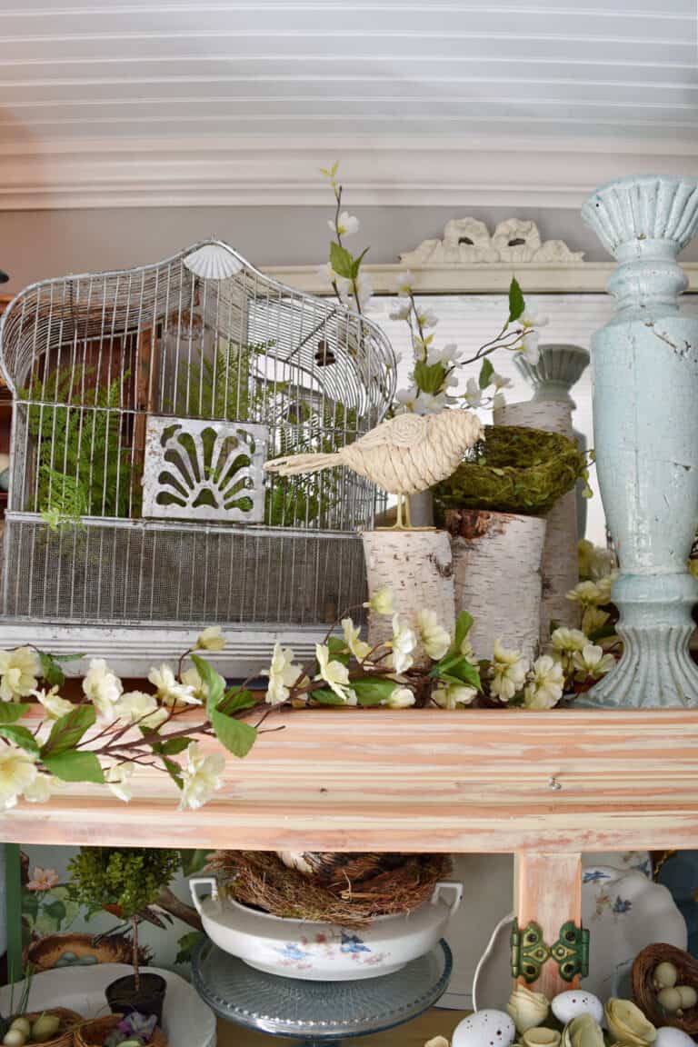 Decorating the Spring Hutch (with vintage & birds) - Lora Bloomquist ...
