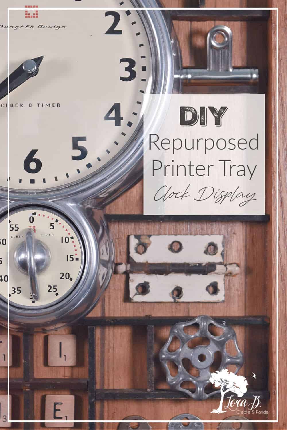 Repurposed Printer's Drawer Junk Display - Lora Bloomquist~Create & Ponder