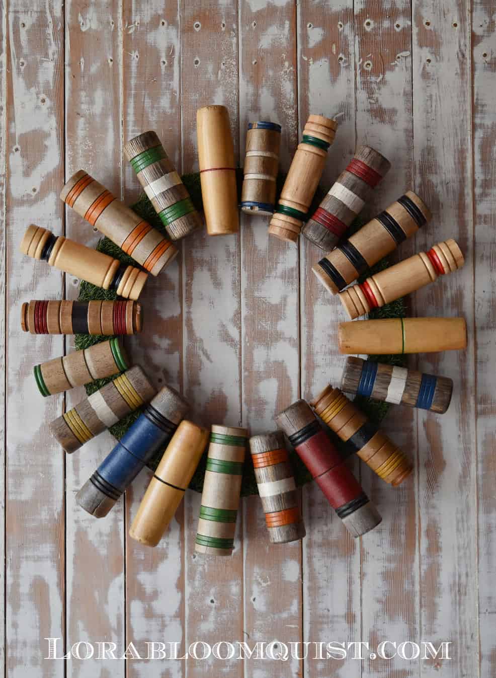 DIY Upcycled Croquet Art - Lora Bloomquist~Create & Ponder