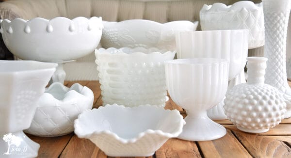 10 Pretty Ways to Decorate with Vintage Milk Glass - Lora Bloomquist ...