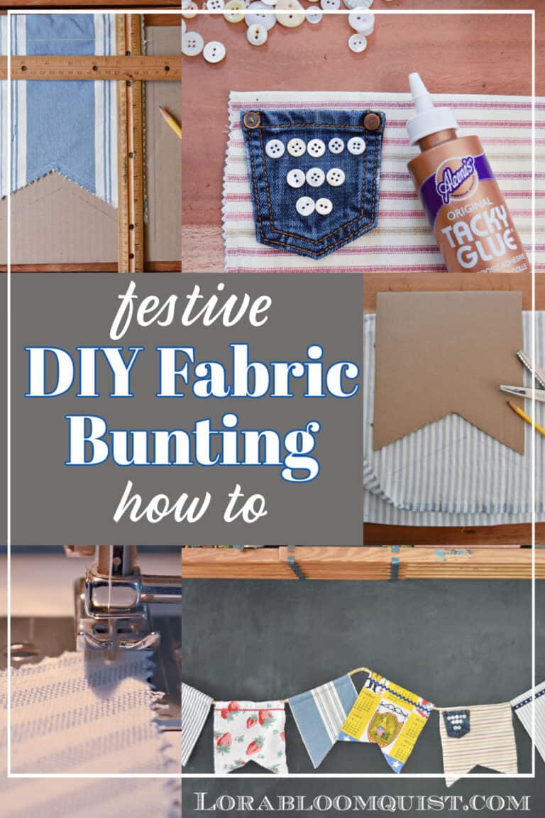 DIY Fabric Bunting Garland How To - Lora Bloomquist~Create & Ponder
