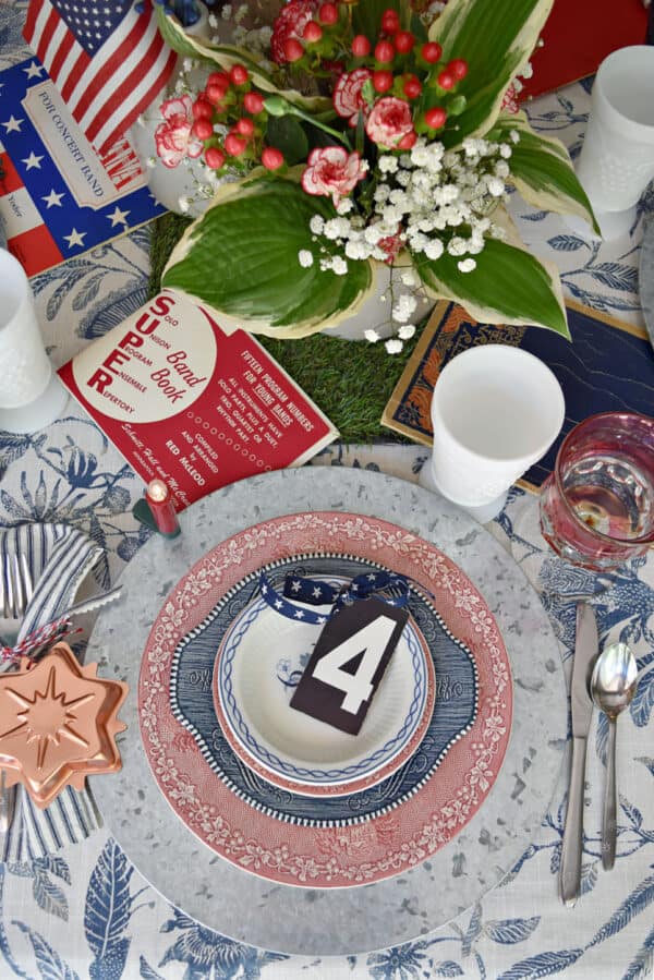 A Patriotic Table Setting with Vintage Thrifted Finds - Lora Bloomquist ...