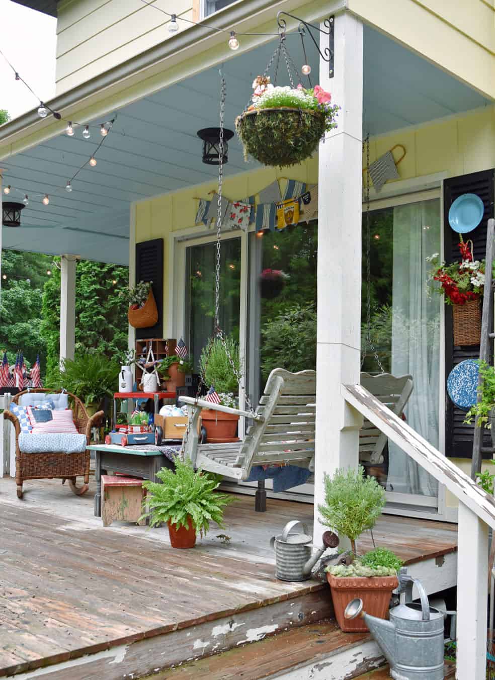 A Patriotic Porch, Full of Vintage Finds - Lora Bloomquist~Create & Ponder