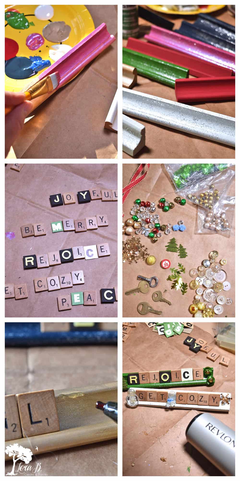Scrabble Holiday Art How To - Lora Bloomquist~Create & Ponder