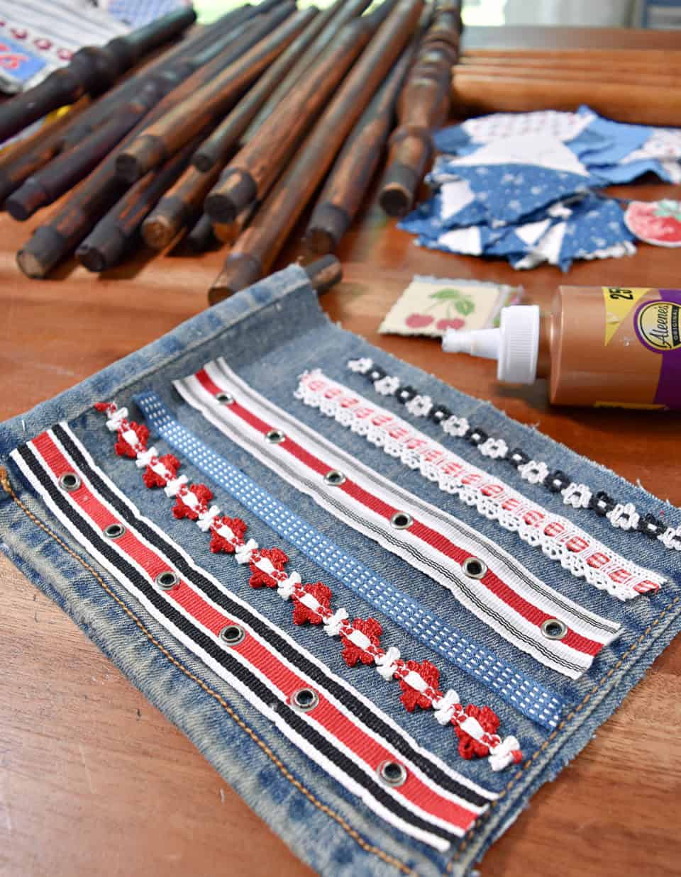 Patriotic Centerpiece with DIY Scrap Fabric Flags - Lora Bloomquist ...