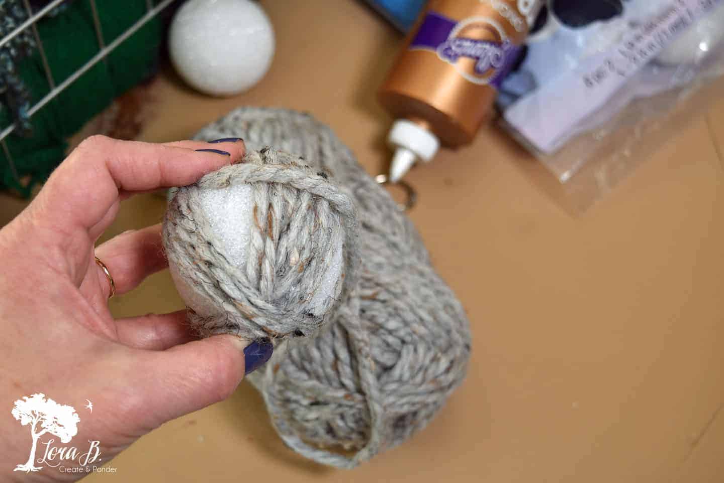 Easy Yarn Ball Centerpiece How-To - Lora Bloomquist~Create & Ponder