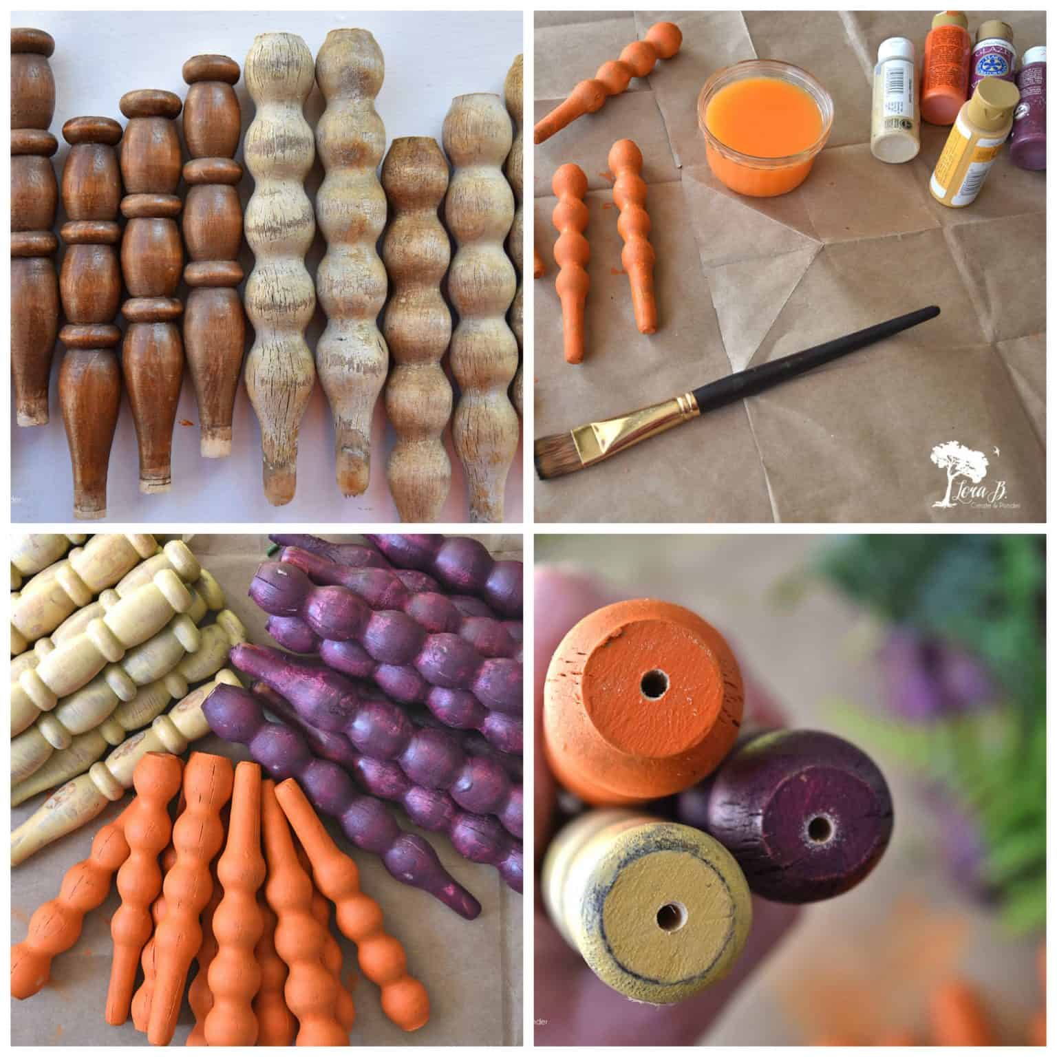 DIY Repurposed Wooden Spindle Carrots - Lora Bloomquist~Create & Ponder