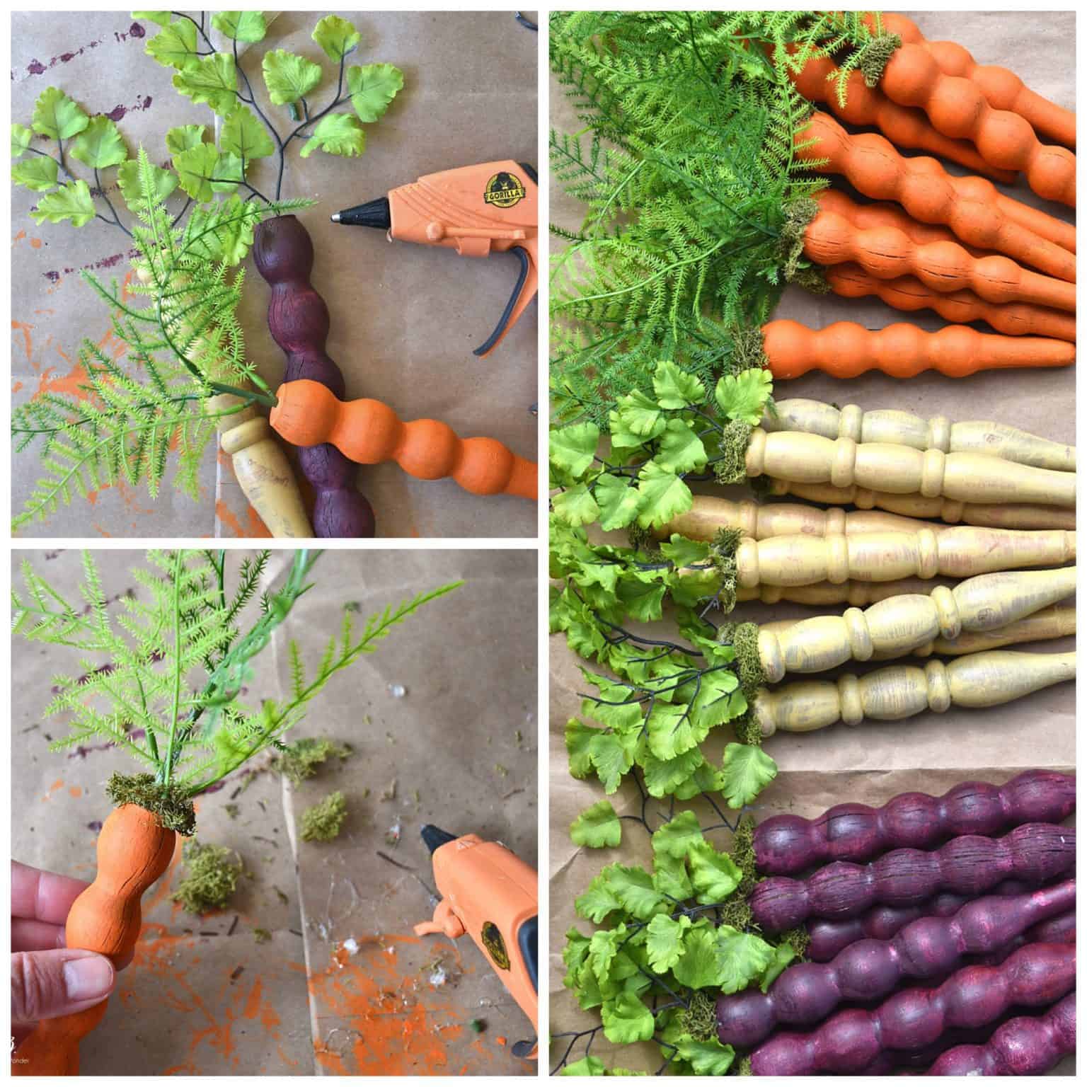 DIY Repurposed Wooden Spindle Carrots - Lora Bloomquist~Create & Ponder