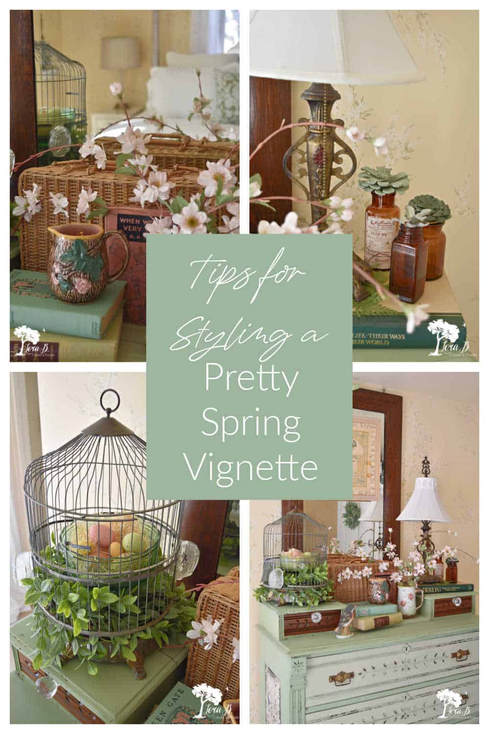Styling a Pretty Spring Vignette - Lora Bloomquist~Create & Ponder