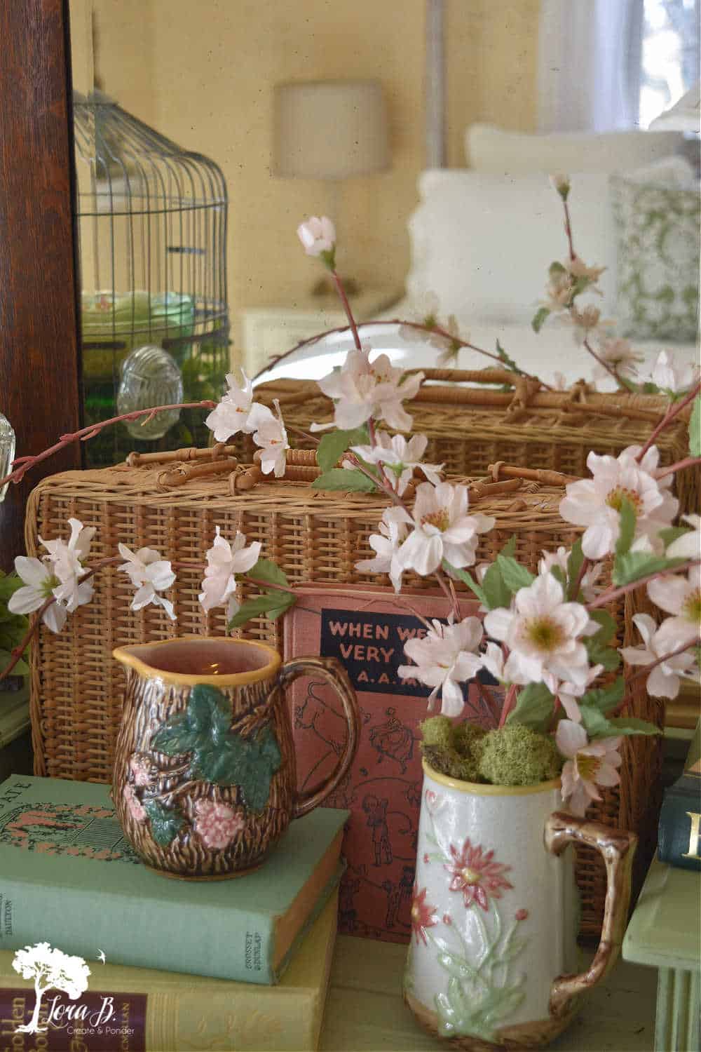 Styling a Pretty Spring Vignette - Lora Bloomquist~Create & Ponder