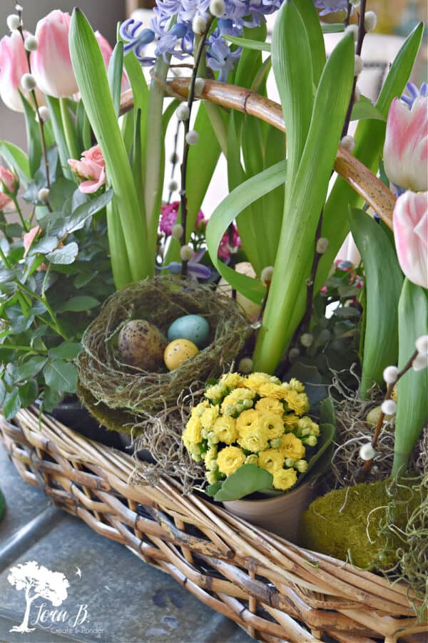 Pretty Spring Basket Centerpiece - Lora Bloomquist~Create & Ponder