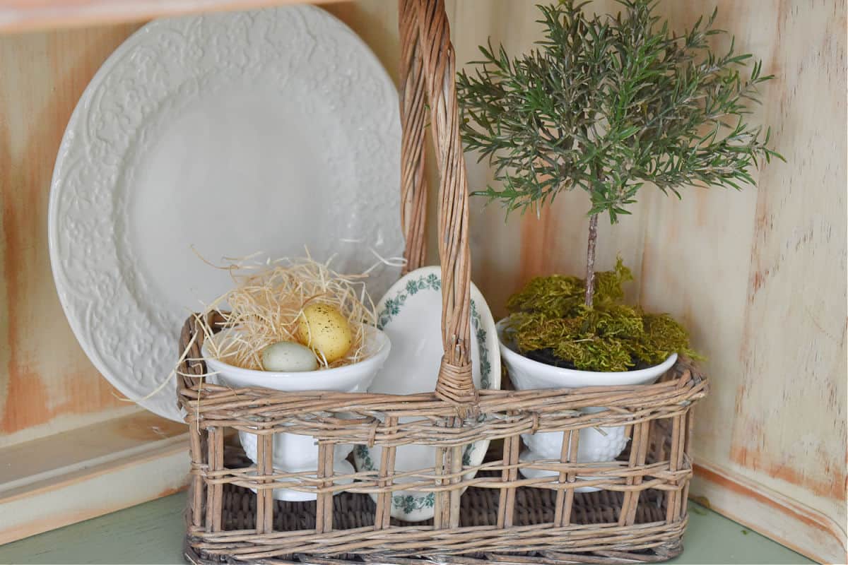Spring Hutch Decorating with Vintage Garden Style - Lora Bloomquist ...