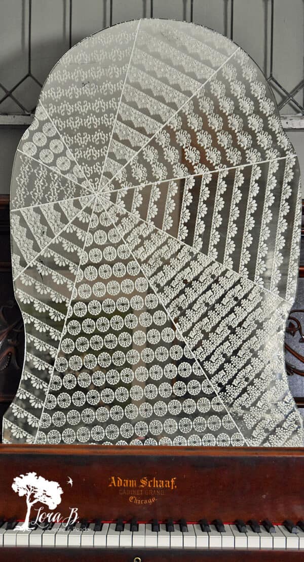 Stenciled Cobweb Mirror DIY - Lora Bloomquist~Create & Ponder