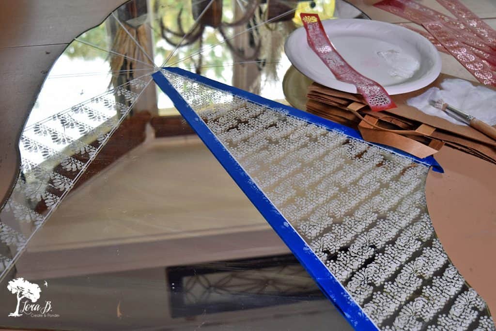 Stenciled Cobweb Mirror DIY - Lora Bloomquist~Create & Ponder