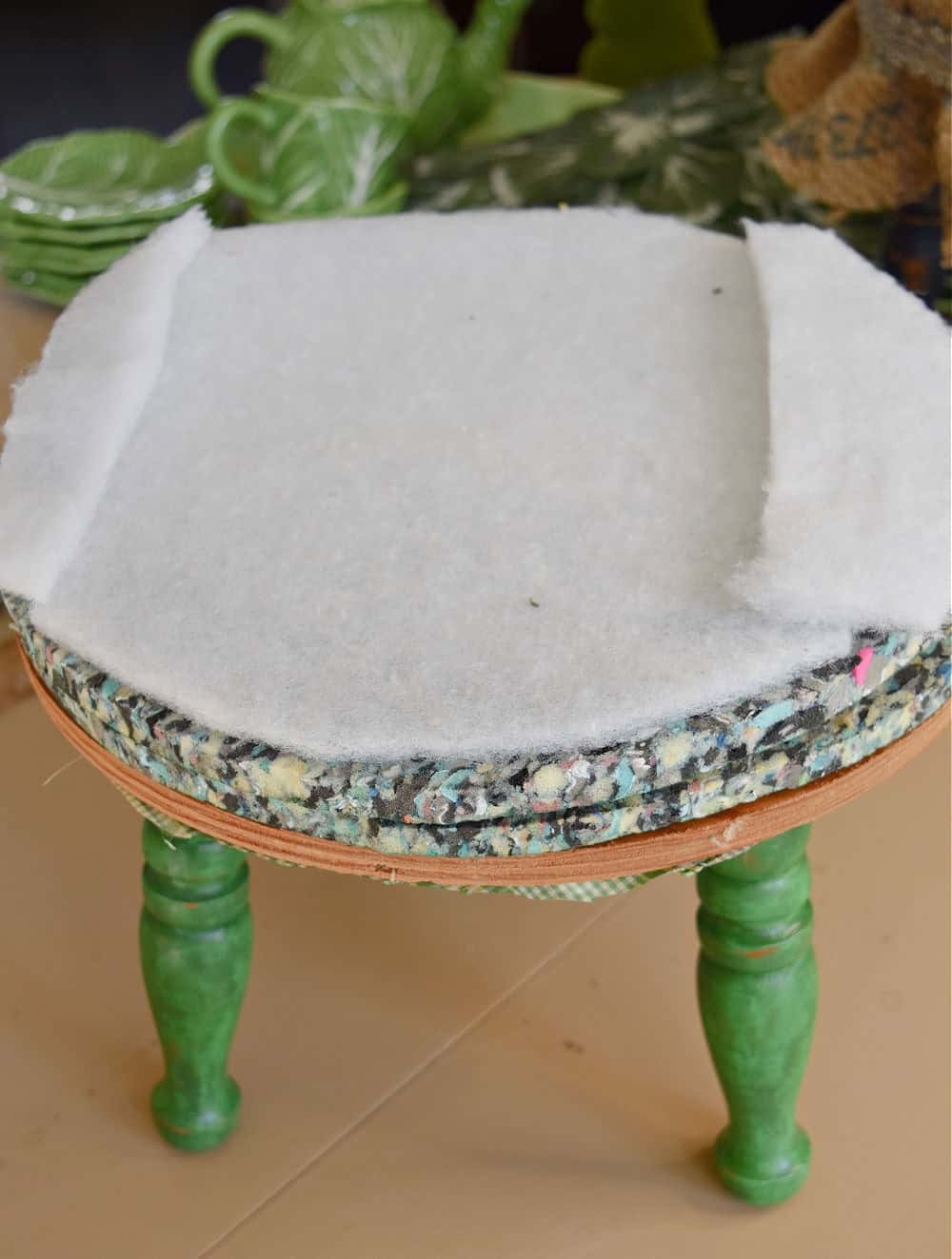 DIY Vintage Footstool Makeover - Lora Bloomquist~Create & Ponder