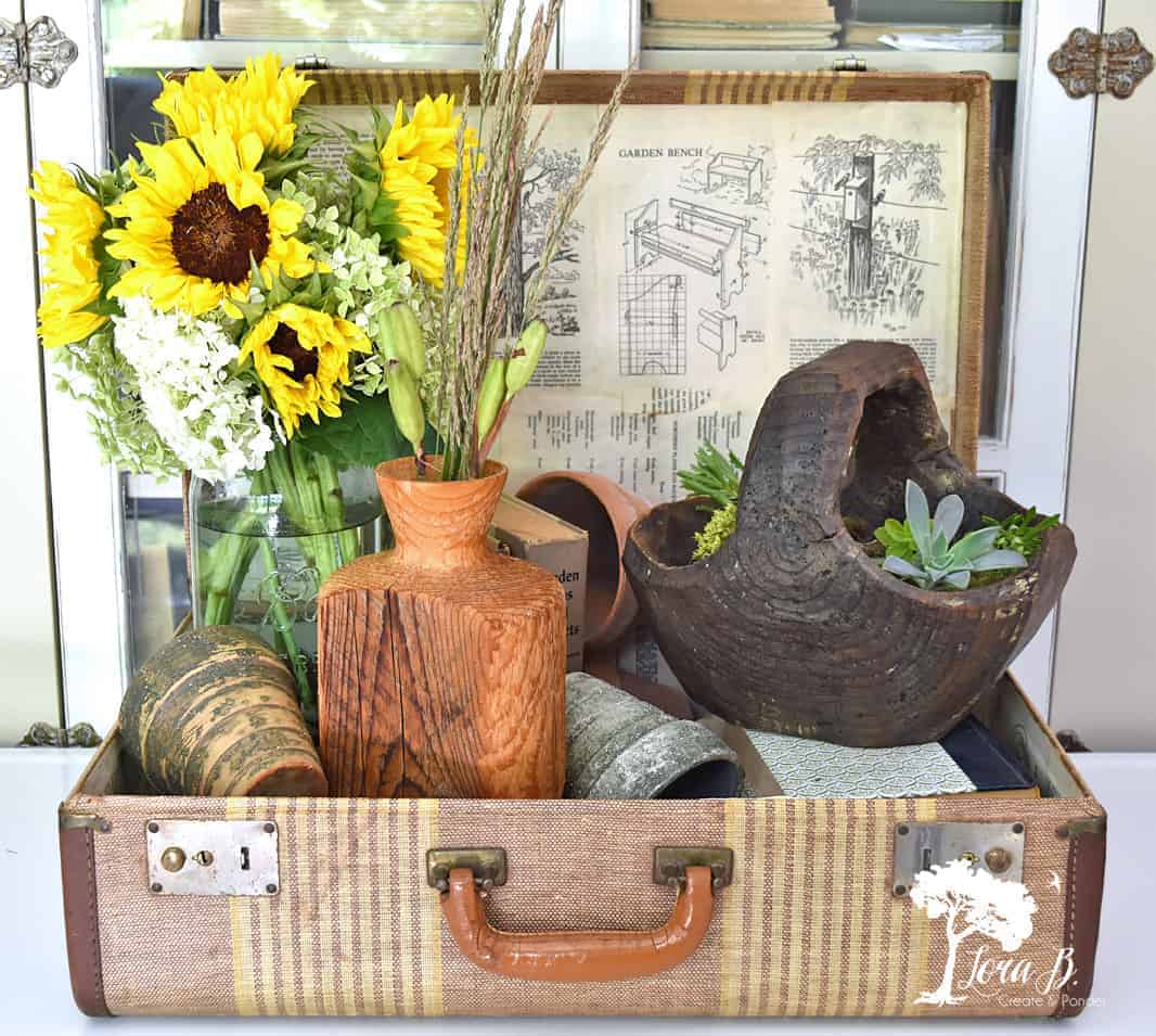 9 Fun Ways to Decorate with Vintage Suitcases - Lora Bloomquist~Create ...