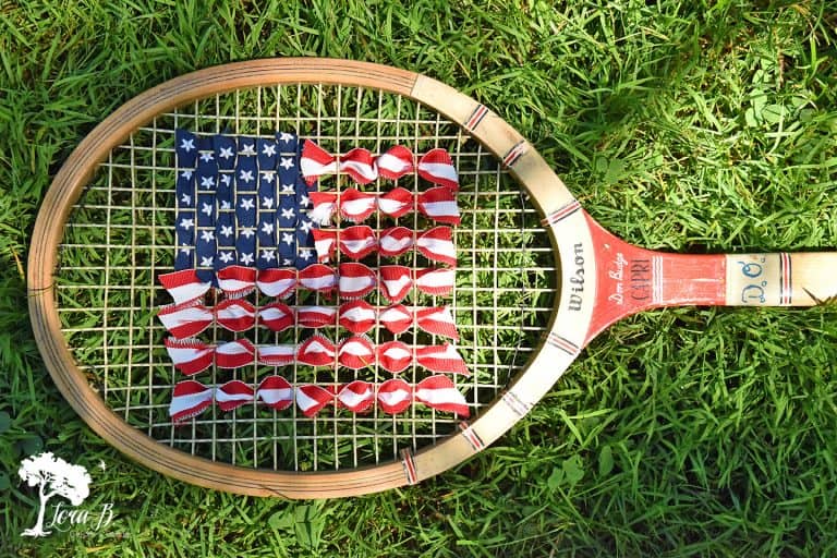 Patriotic Tennis Racket Upcycle - Lora Bloomquist~Create & Ponder