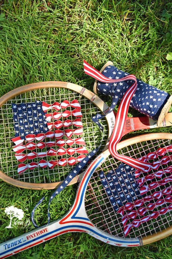 Patriotic Tennis Racket Upcycle - Lora Bloomquist~Create & Ponder