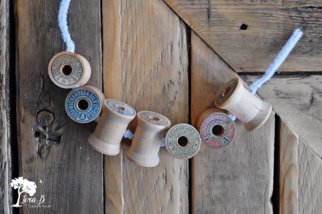 Vintage Thread Spool Mini Wreath How-To - Lora Bloomquist~Create & Ponder