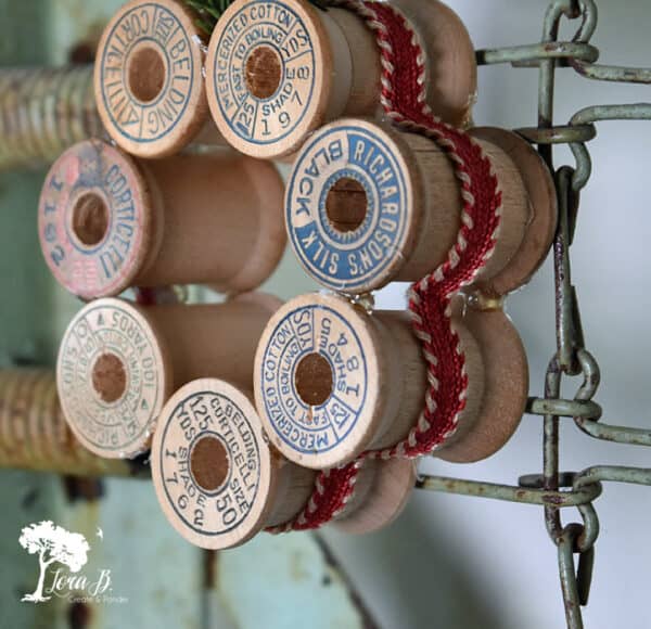 Vintage Thread Spool Mini Wreath How-To - Lora Bloomquist~Create & Ponder