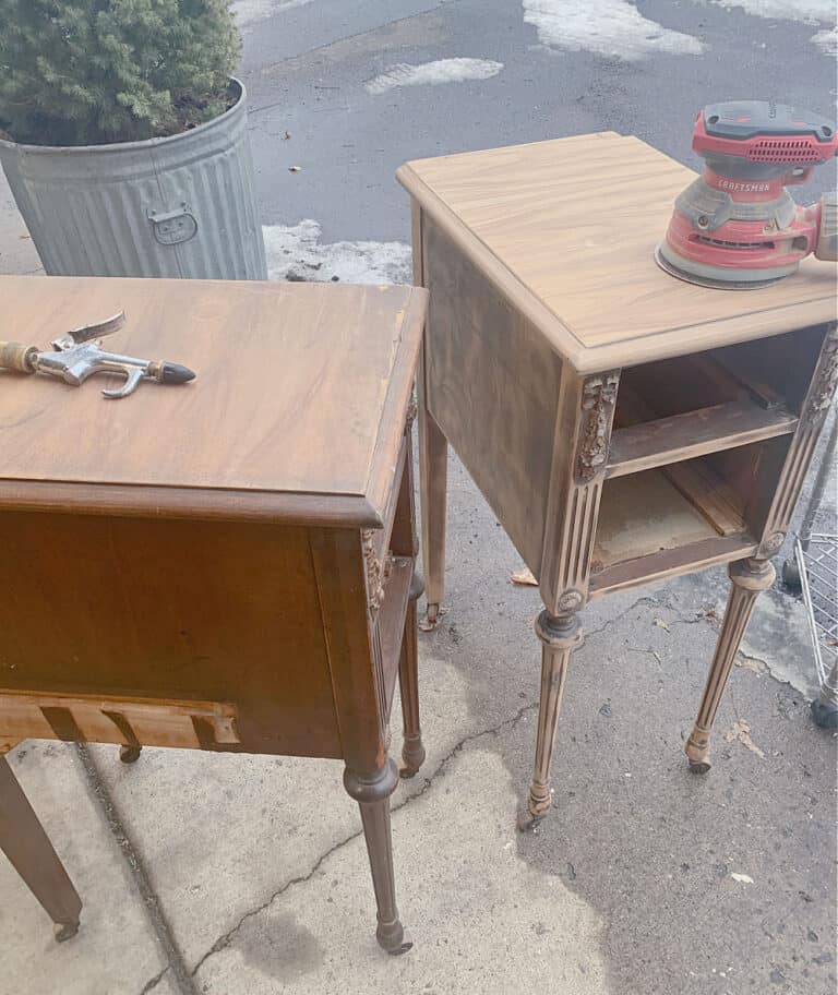 How to Repurpose a Vintage Vanity into Beautiful Side Tables - Lora ...