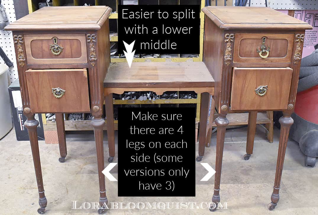 How to Repurpose a Vintage Vanity into Beautiful Side Tables - Lora ...