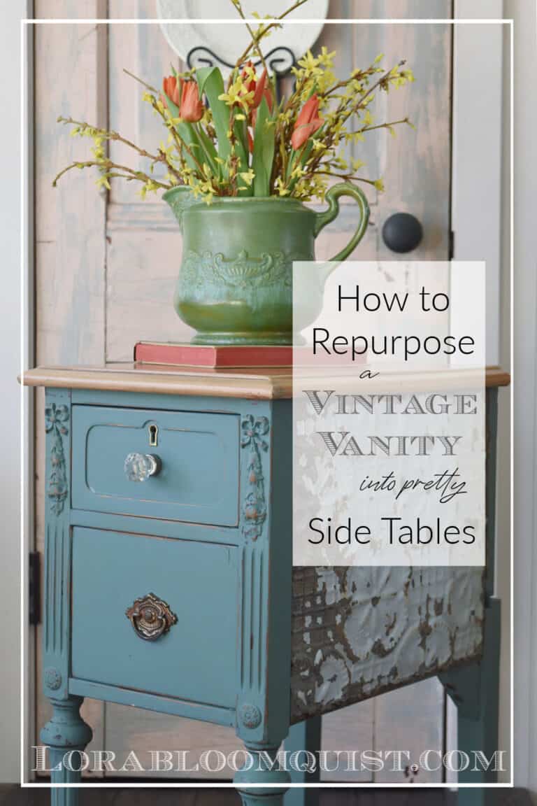How to Repurpose a Vintage Vanity into Beautiful Side Tables - Lora ...