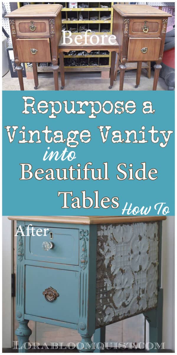 How to Repurpose a Vintage Vanity into Beautiful Side Tables - Lora ...