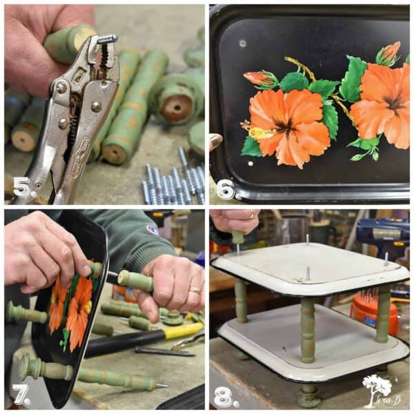 How to Upcycle Vintage Metal Trays into a Tiered Stand - Lora ...