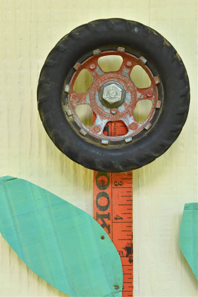 Easy Upcycled Yardstick Wheel Flowers - Lora Bloomquist~Create & Ponder