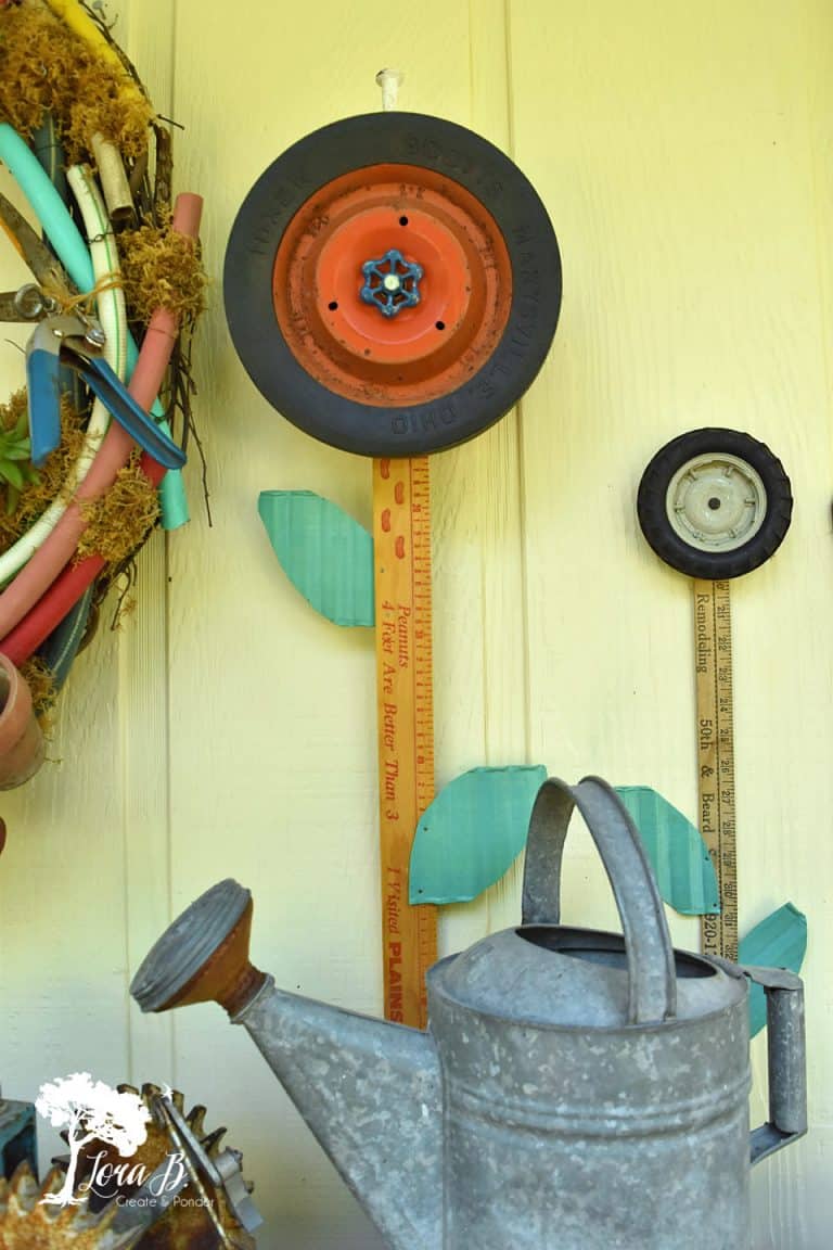 Re-purposed Wheel Flowers - Lora Bloomquist~Create & Ponder