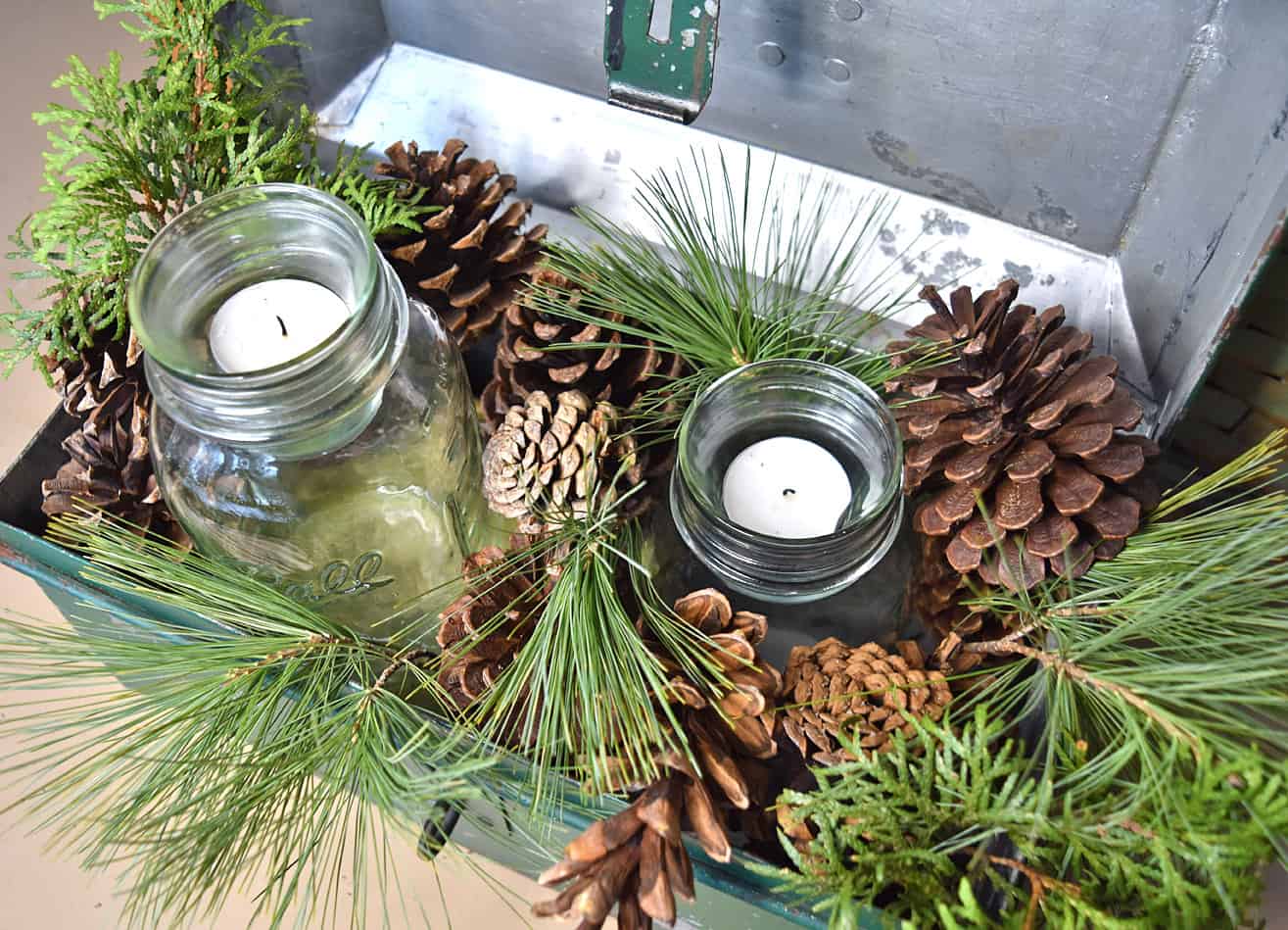Easy DIY Vintage Tool Box Christmas Decor - Lora Bloomquist~Create & Ponder